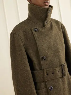 LEMAIRE Belted Alpaca And Wool-blend Felt Coat