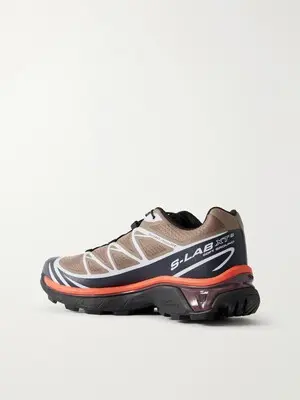 SALOMON Xt-6 Rubber-trimmed Mesh Sneakers - Brown