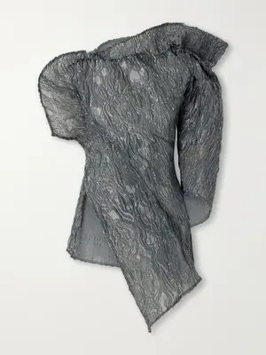 Maticevski Scintilla Asymmetric Crinkled-georgette Blouse