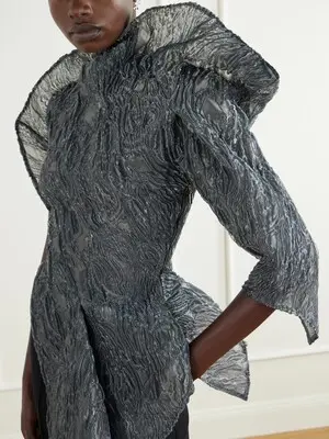 Maticevski Scintilla Asymmetric Crinkled-georgette Blouse