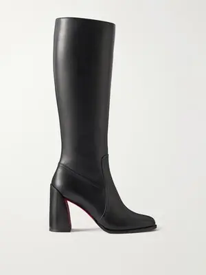 CHRISTIAN LOUBOUTIN Iranina 85 Leather Knee Boots - Black