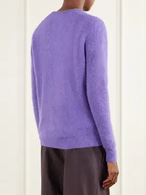 Auralee Suri Alpaca-blend Crew Neck Sweater - Purple
