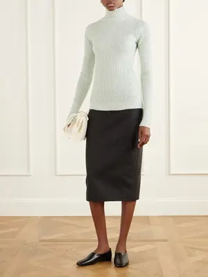 Auralee Ribbed Cashmere Turtleneck Sweater