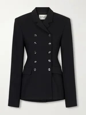 Tove Hero Double-breasted Crepe Blazer