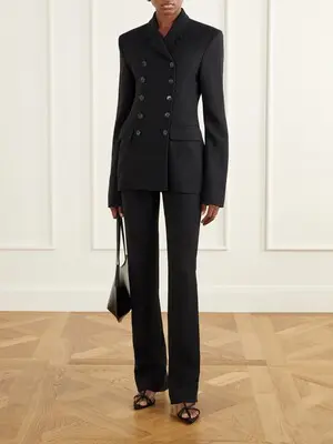 Tove Hero Double-breasted Crepe Blazer