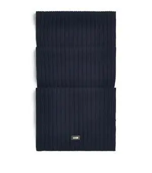 Herno Cashmere Rib-knit Scarf - Navy