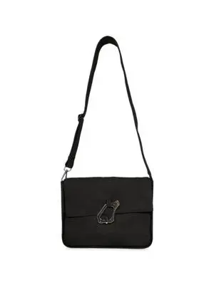 HELIOT EMIL Canvas Shoulder Bag With Carabiner Clasp - Black