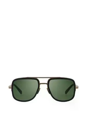 Dita Mach-s Double-bridge Pilot Sunglasses - Black