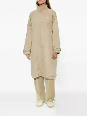Adidas Ruffled Trim Logo Coat