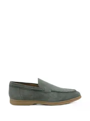 Eleventy Whipstitch Suede Loafers - Green