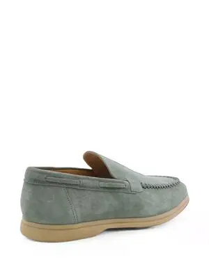 Eleventy Whipstitch Suede Loafers - Green