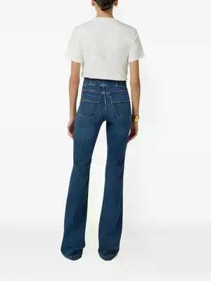 Elisabetta Franchi Boot-cut Jeans With Logo Details