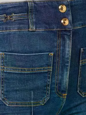Elisabetta Franchi Boot-cut Jeans With Logo Details