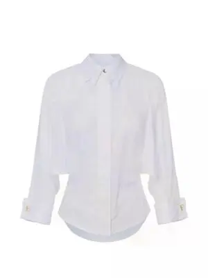 Elisabetta Franchi Jacquard Cotton Shirt With Cufflinks - White