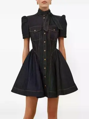 Zimmermann Necktie-detail Denim Mini Dress