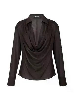 CLUB21 COLLECTION Juliette Draped Silk-blend Top