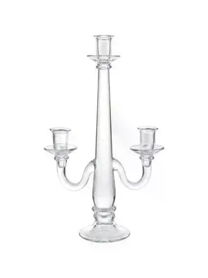 ENZO DE GASPERI Three-light Glass Candelabra - Neutrals