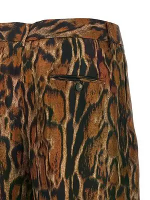 Alberto Biani Lynx-print Wide-leg Trousers