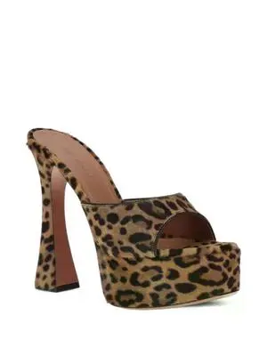 Amina Muaddi Dalida Leopard-print Platform Sandals
