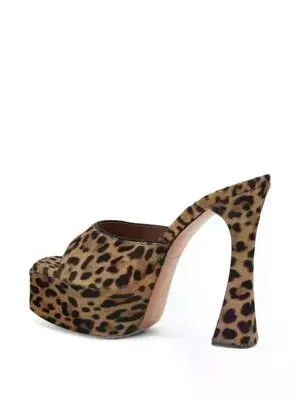 Amina Muaddi Dalida Leopard-print Platform Sandals