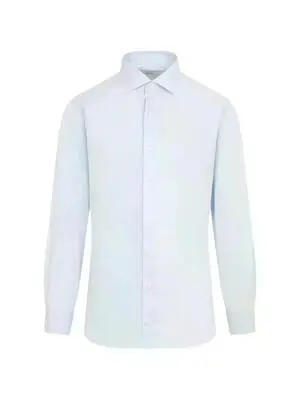 Brioni Long-sleeve Cotton Shirt - Blue