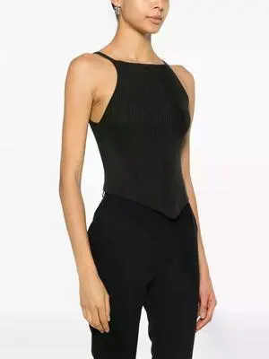 COURREGES Pointy Rib-knit Tank Top