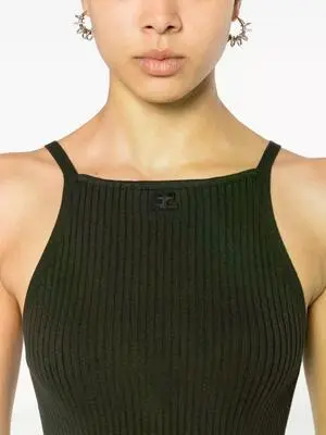 COURREGES Pointy Rib-knit Tank Top