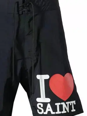 SAINT MXXXXXX Logo-print Lace-up Shorts