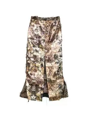 BARBARA BOLOGNA Frayed Maxi Skirt With Jewel Print