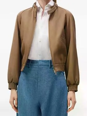 Adam Lippes Zip-up Jacket With Smocked Accents