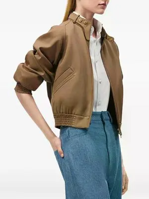 Adam Lippes Zip-up Jacket With Smocked Accents