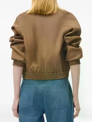 Adam Lippes Zip-up Jacket With Smocked Accents