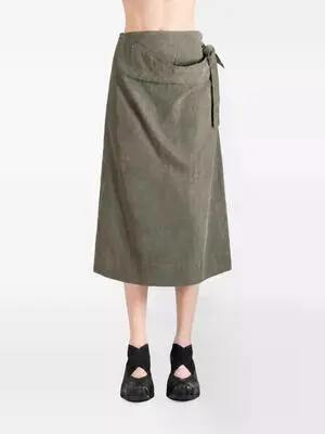CASEY CASEY Wrap-style Gathered Midi Skirt