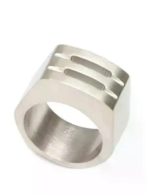 Rick Owens Grill Cut-out Detail Ring - Silver
