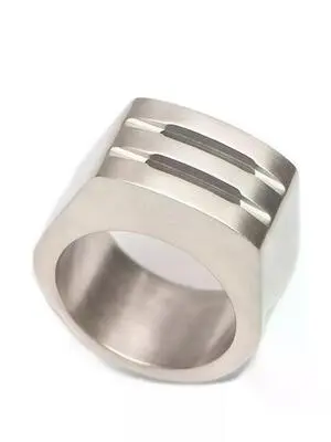 Rick Owens Grill Cut-out Detail Ring - Silver