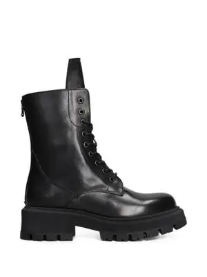 JULIE DEE Lace-up Chunky-sole Boots - Black