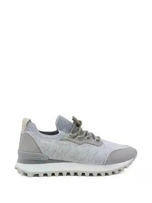 Eleventy Panelled Knit Lace-up Sneakers - Grey