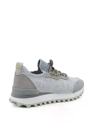 Eleventy Panelled Knit Lace-up Sneakers