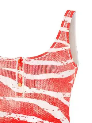 Blumarine Zebra-print Button-placket Top