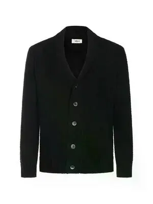 Altea Shawl-collar Chevron-knit Cardigan - Black