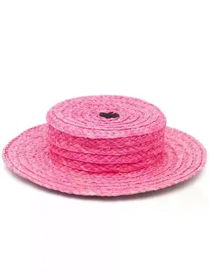 PATOU Two-tone Raffia Boater - Pink
