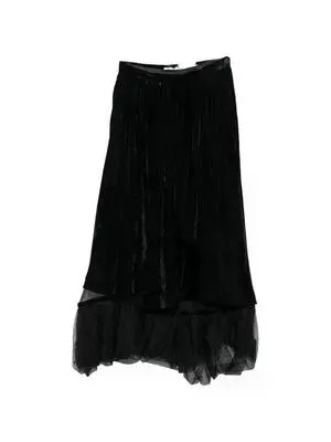 ROMEO GIGLI 1990s Velvet Layered Midi Skirt