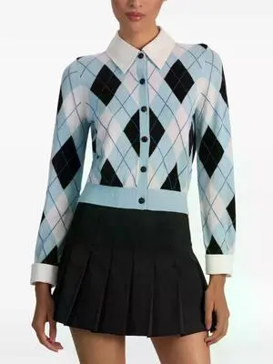 Alice + Olivia Argyle Wool Cardigan