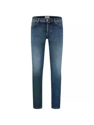 Jacob Cohen Faded-effect Whiskered Jeans - Blue