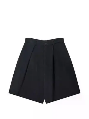 Comme Des Garçons Pleated Wide-leg Shorts - Black