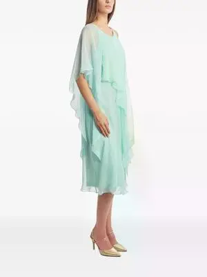 IRINA SCHROTTER Alegra Layered Silk Midi Dress - Blue