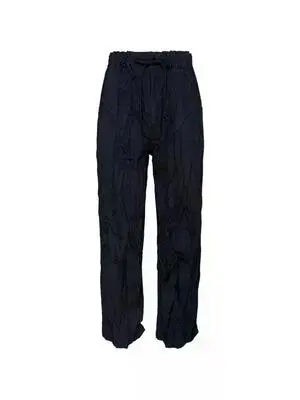 Comme Des Garçons Crinkled Drawstring Trousers - Blue