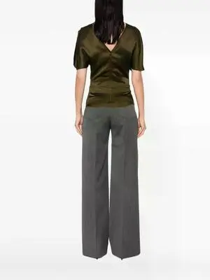 Victoria Beckham Slit-sleeve Satin Top