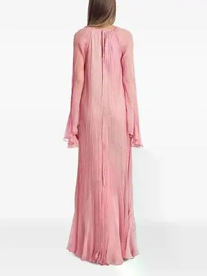 IRINA SCHROTTER Plissé Effect Maxi Dress - Pink