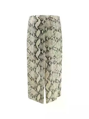 ALYSI Python-print Leather Midi Skirt